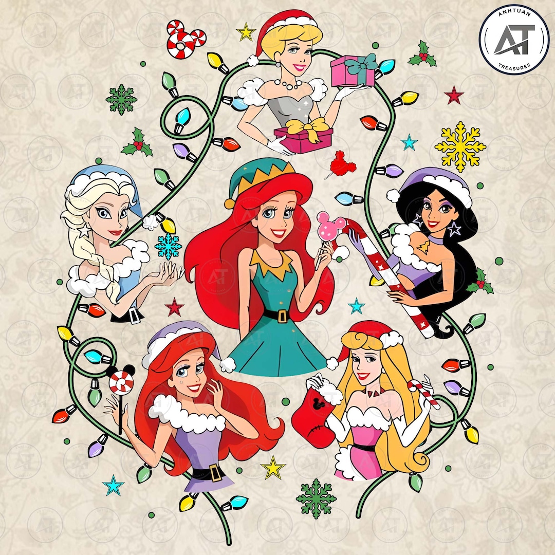 Princess Christmas Cartoon Friends Png, Winter Christmas Png, Movie ...