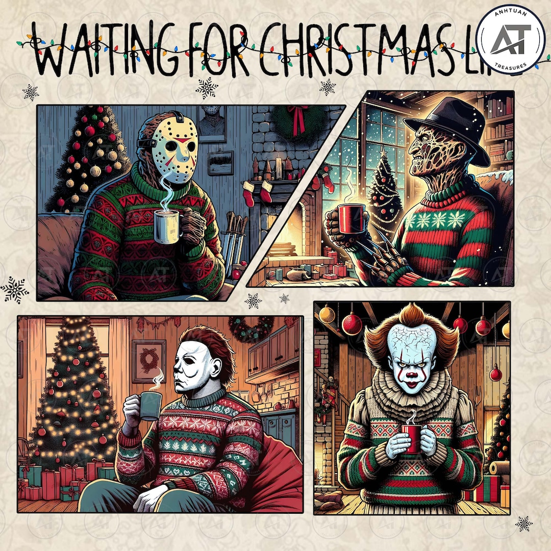 Christmas Movie Killer Png, Waiting for Christmas Png, Merry Creepmas ...