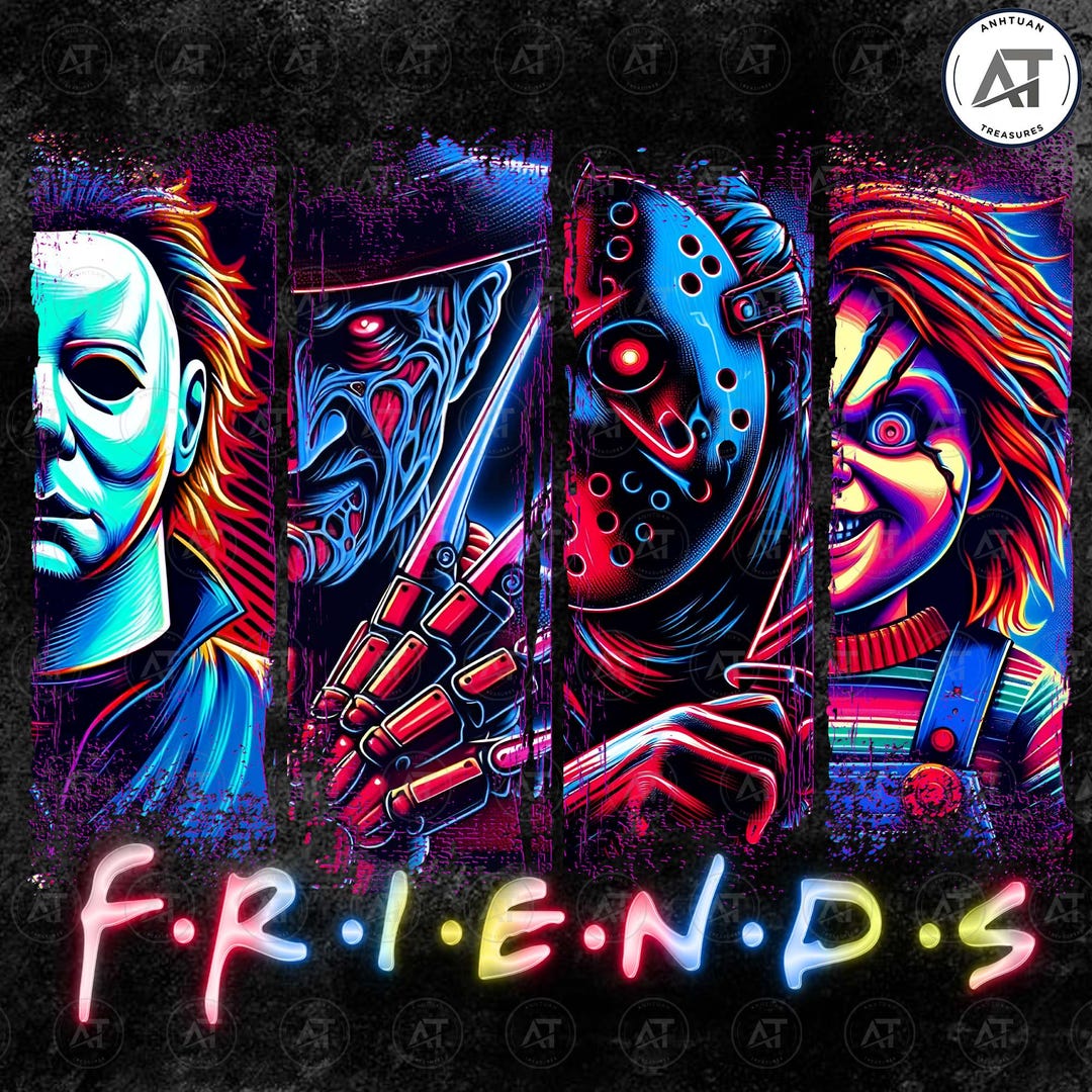 Scary Halloween Movie Neon Png, Halloween Horror Movie Png, Movie ...