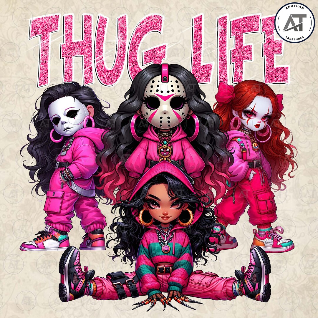 Chibi Horror Charaktere Png, Thug Life Lady Halloween Png, Thug Life ...