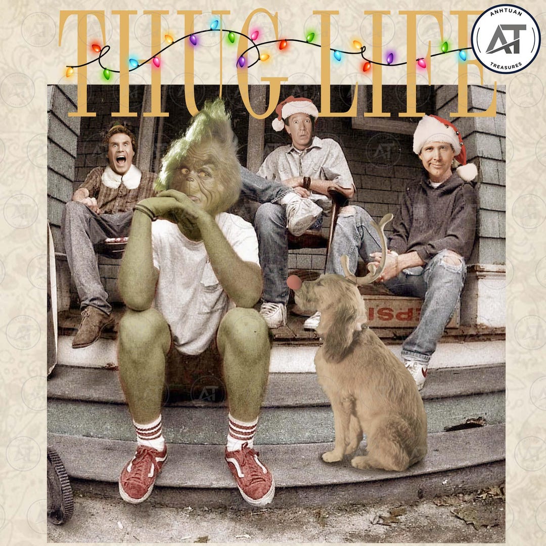 Thug Life Christmas Friends Png, Thug Life Green Png, Movie Xmas PNG ...