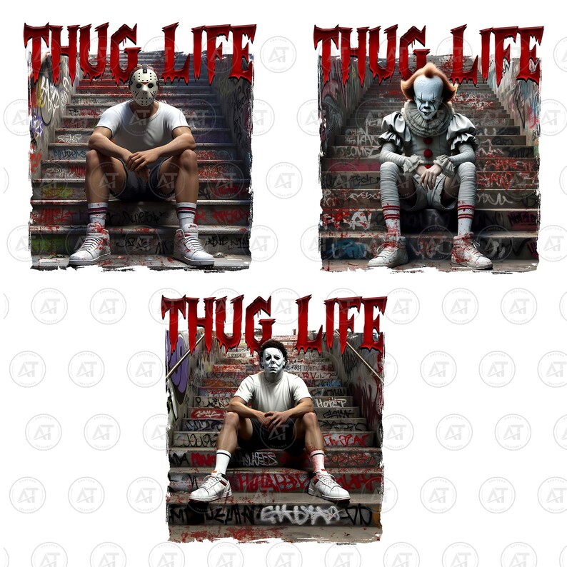 5 Thug Life Horror Movie Png Bundle, Movie Killers Png, Scary Halloween ...