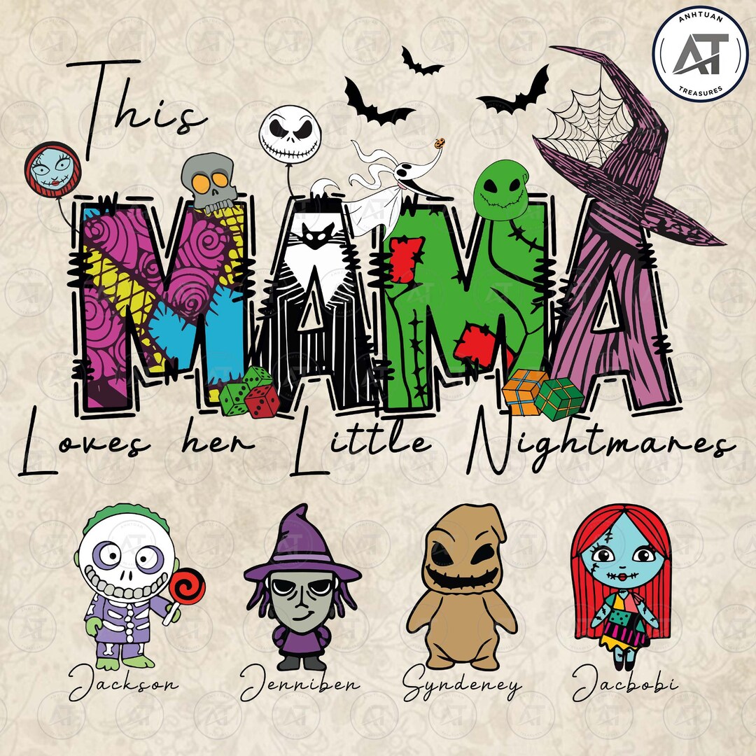 This Mama Love Her Nightmares Png, CUSTOM Horror Mama Png, Halloween ...