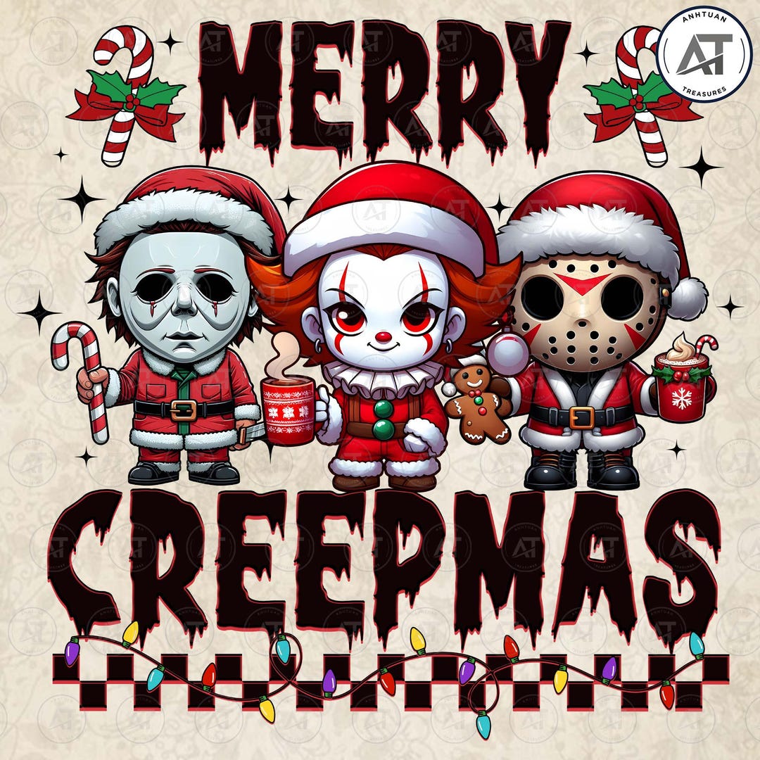 Merry Creepmas Png, Movie Killers Png, Serie Killer Xmas Png, lustiger ...