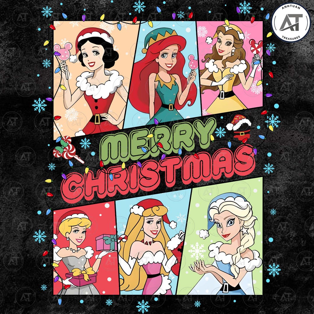 Princess Christmas Cartoon Friends Png, 90's Movie Png, Christmas Shirt ...