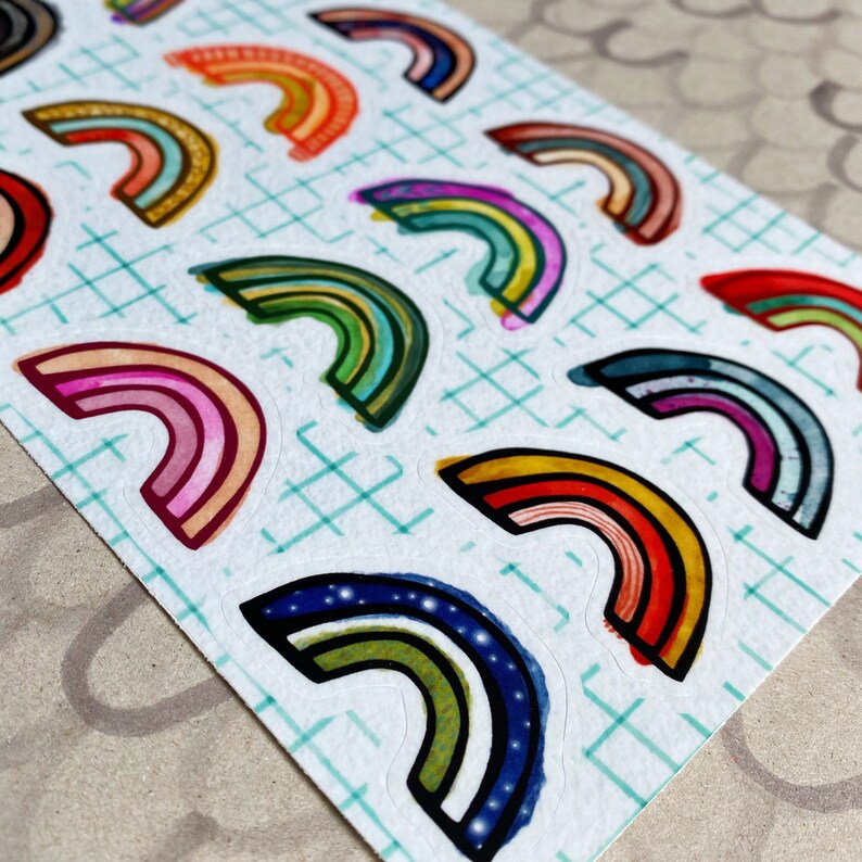 Robayre Rainbow Sticker Sheet 15 Rainbow Stickers | Etsy