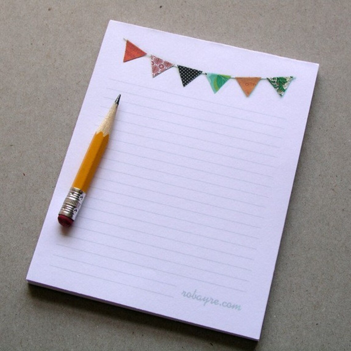 Bunting Notepad Lined Banner Flag Colorful Stationery Pad - Etsy