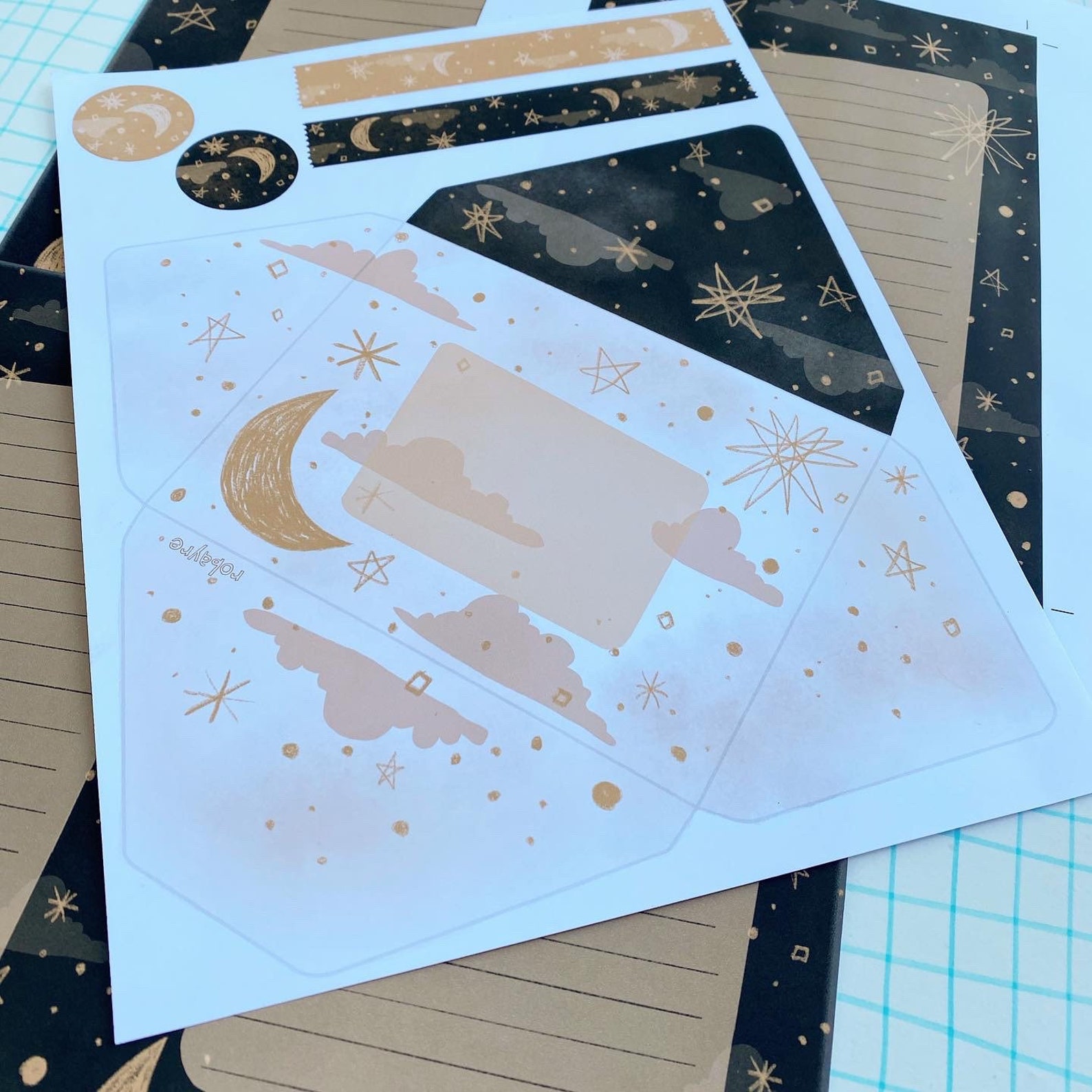 Printable Download Paper Moon Stationery Lined Note Paper PDF - Etsy