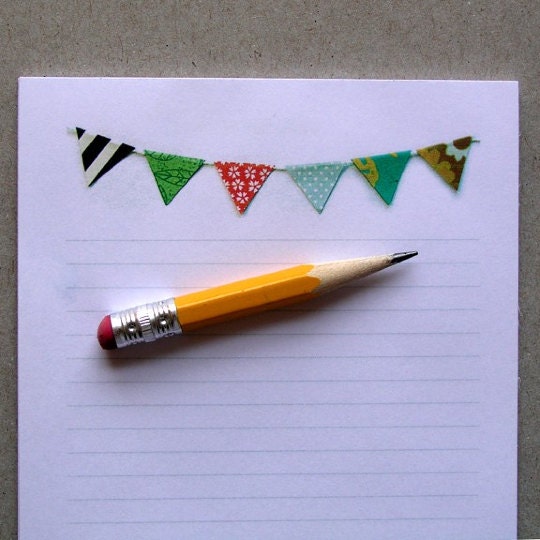 Bunting Notepad Lined Banner Flag Colorful Stationery Pad - Etsy