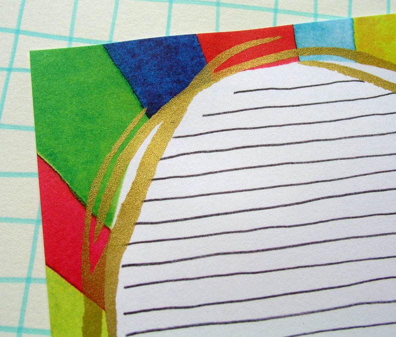 Rainbow Watercolor Silk Screened Gold Swoosh Letter Writing - Etsy