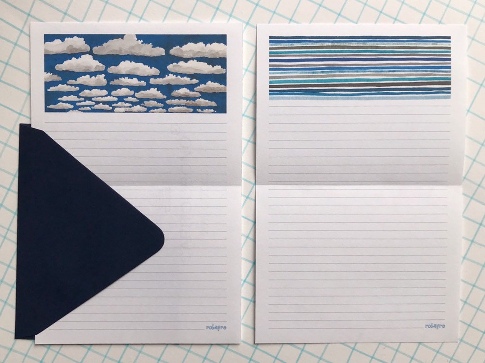 Cloud Painting Stationery Paper Set, Blue Sky, Writing Paper and ...