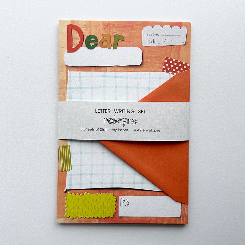 Stationery Letter Writing Paper and Envelope Set by Robayre Orange and ...