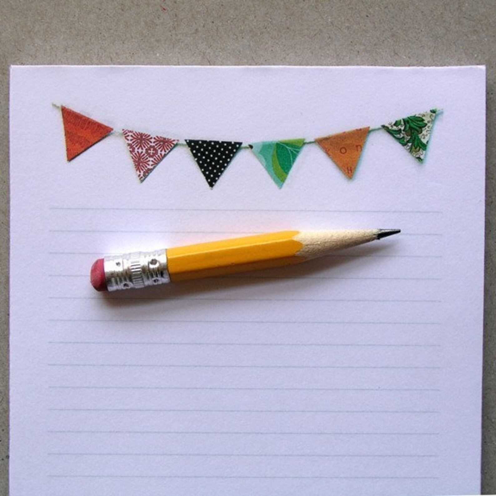 Bunting Notepad Lined Banner Flag Colorful Stationery Pad - Etsy