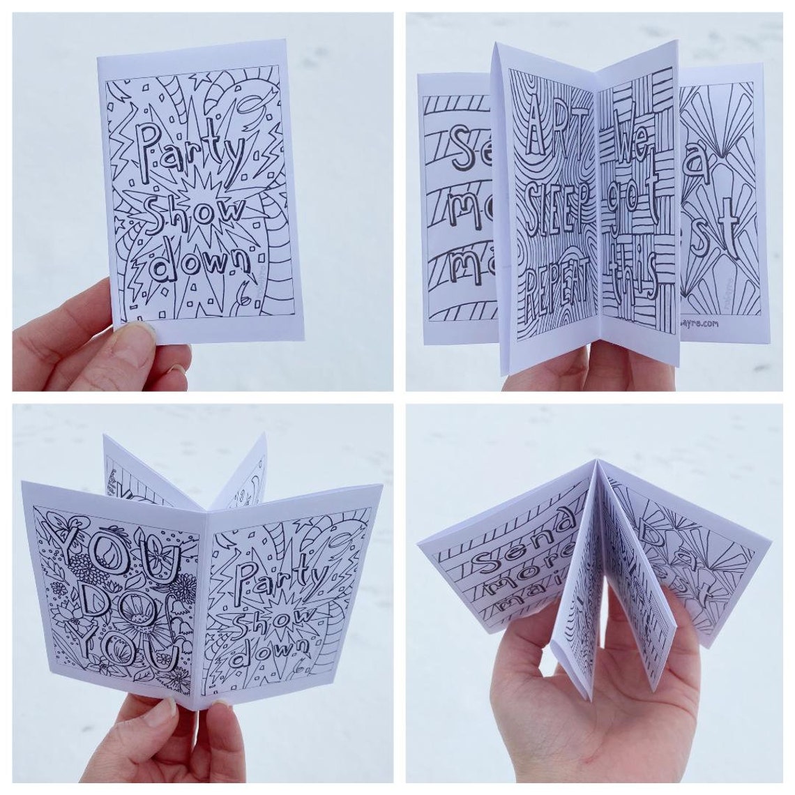 Coloring Book Cards Zine Mail - Etsy