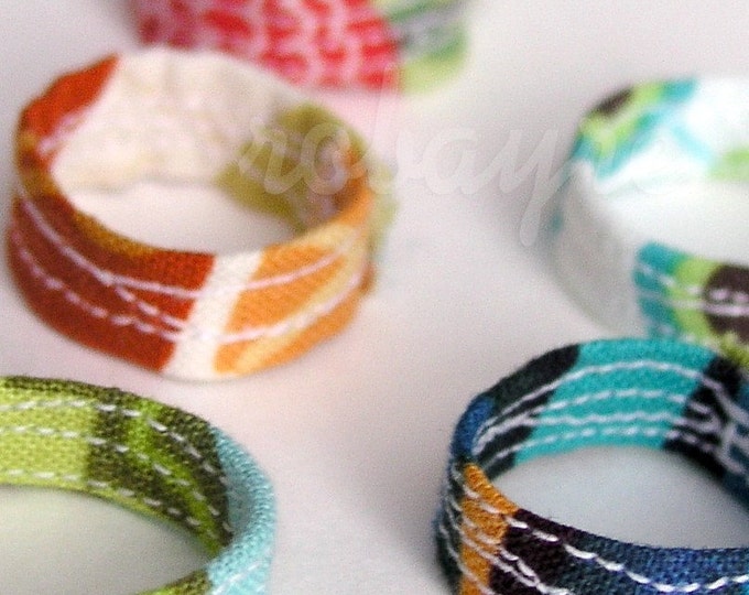 3 Quilted Fabric Rings - Etsy