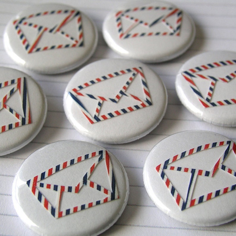 Mail Button Airmail Badges Set Letter Write Mail - Etsy