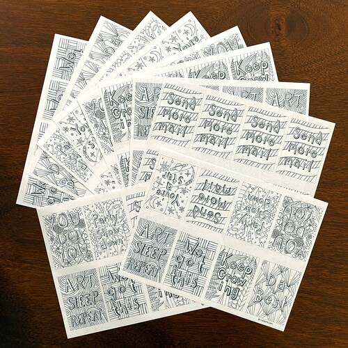 Coloring Book Cards Zine Mail - Etsy