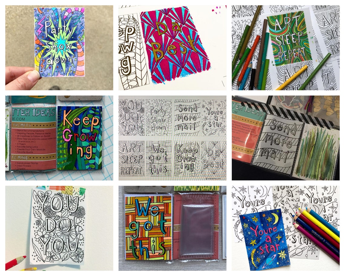 Coloring Book Cards Zine Mail - Etsy