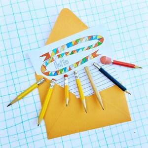 Hello Stationery Paper Set, Watercolor Lined Letter Writing Paper by ...