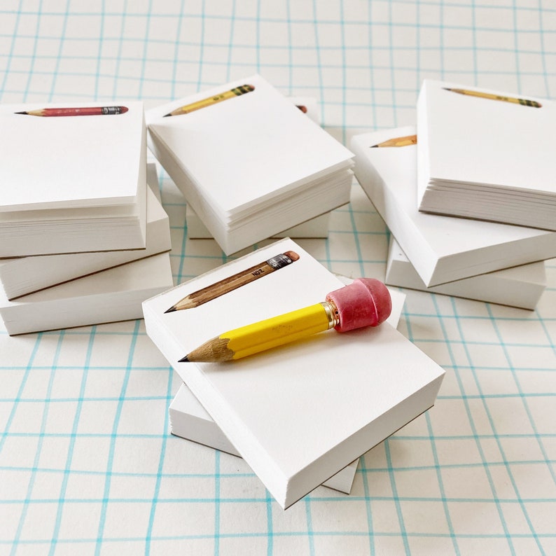 Tiny Pencil Mini Notepad by Robayre Watercolor Illustration Pencils - Etsy