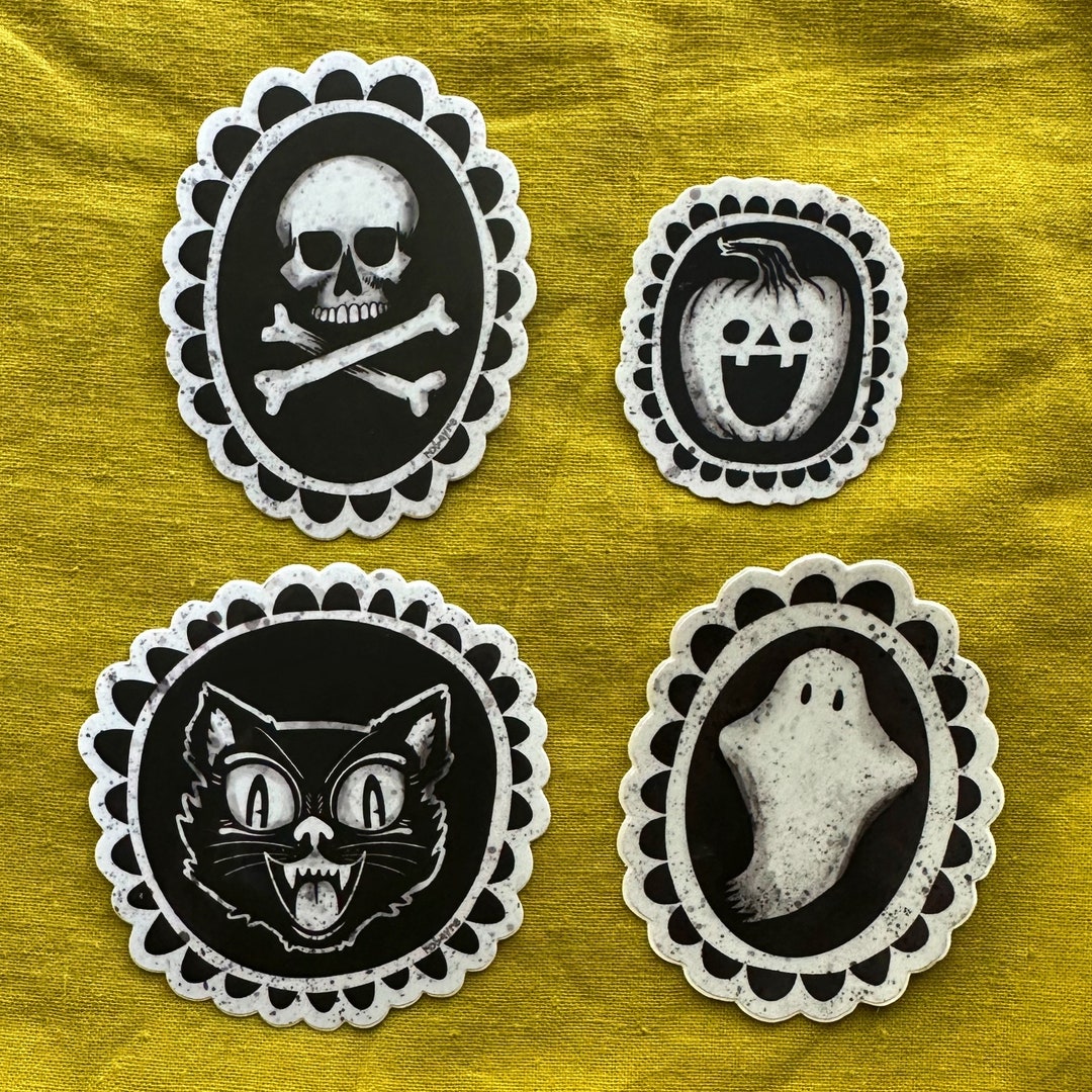 Halloween Sticker Pack Vinyl Decal Diecut Halloween Ghostee Pumpkin ...