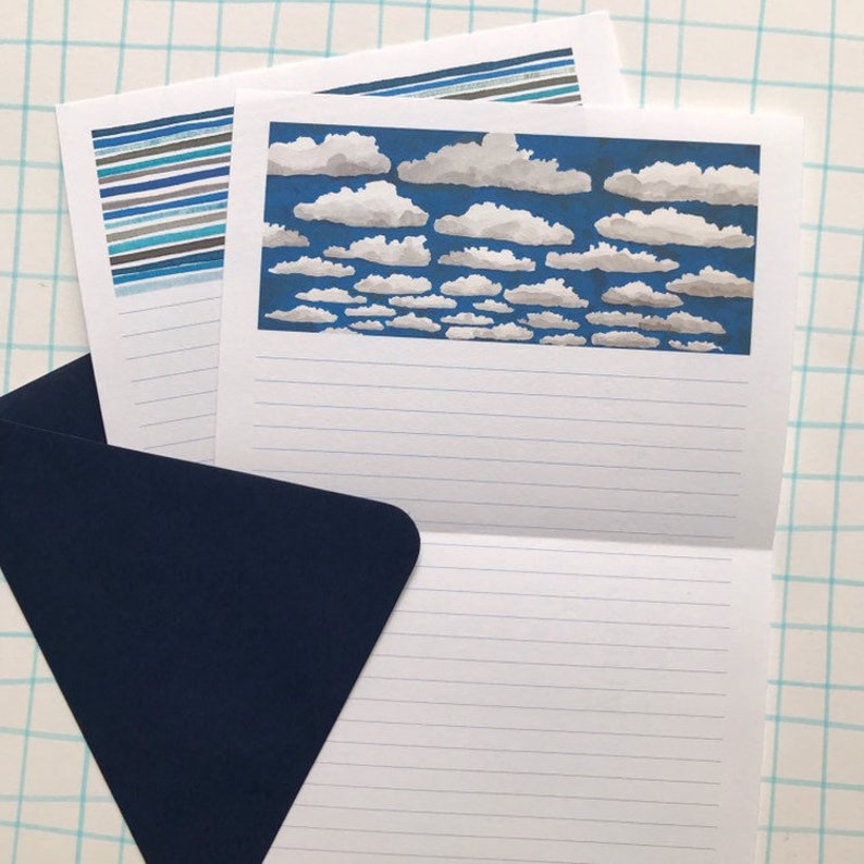 Cloud Painting Stationery Paper Set, Blue Sky, Writing Paper and ...