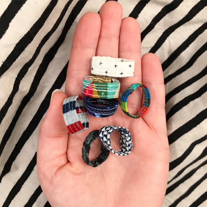 Quilted Fabric Rings Jewelry - Etsy