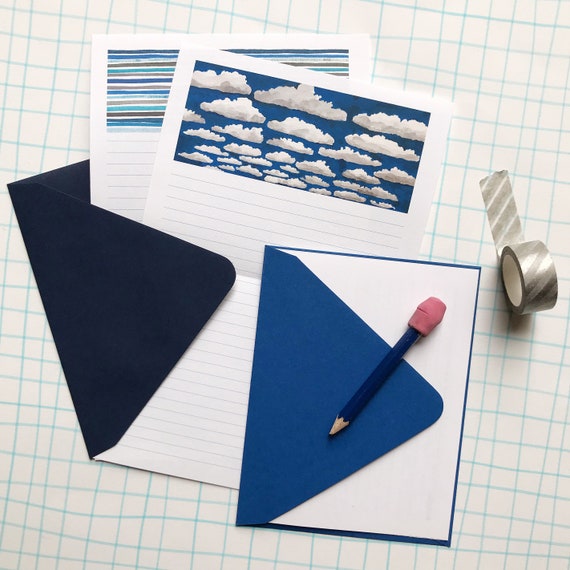 Cloud Painting Stationery Paper Set Blue Sky Writing Paper - Etsy