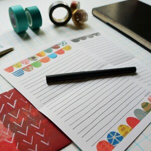 Scallop Collage Stationery Paper Set, Letter Writing Pages and ...
