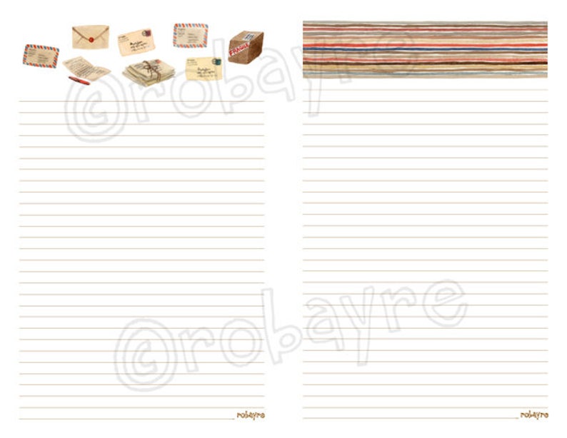 Printable Download Vintage Mail Stationery Lined Note Paper - Etsy