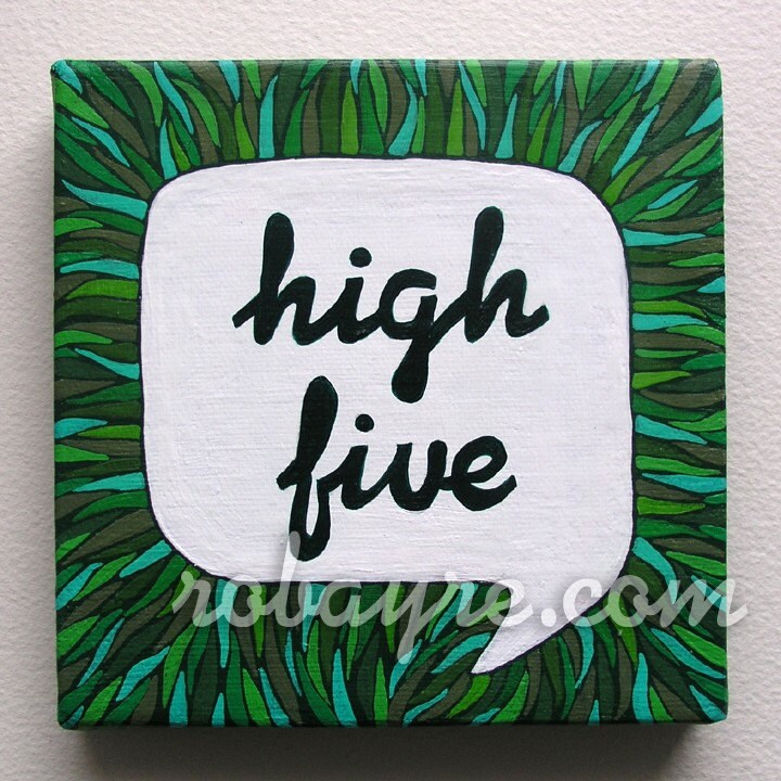 High Five Original Canvas Painting | Etsy