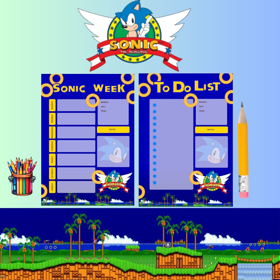 Sonic the Hedgehog Printable Weekly Planner and to Do List - Etsy