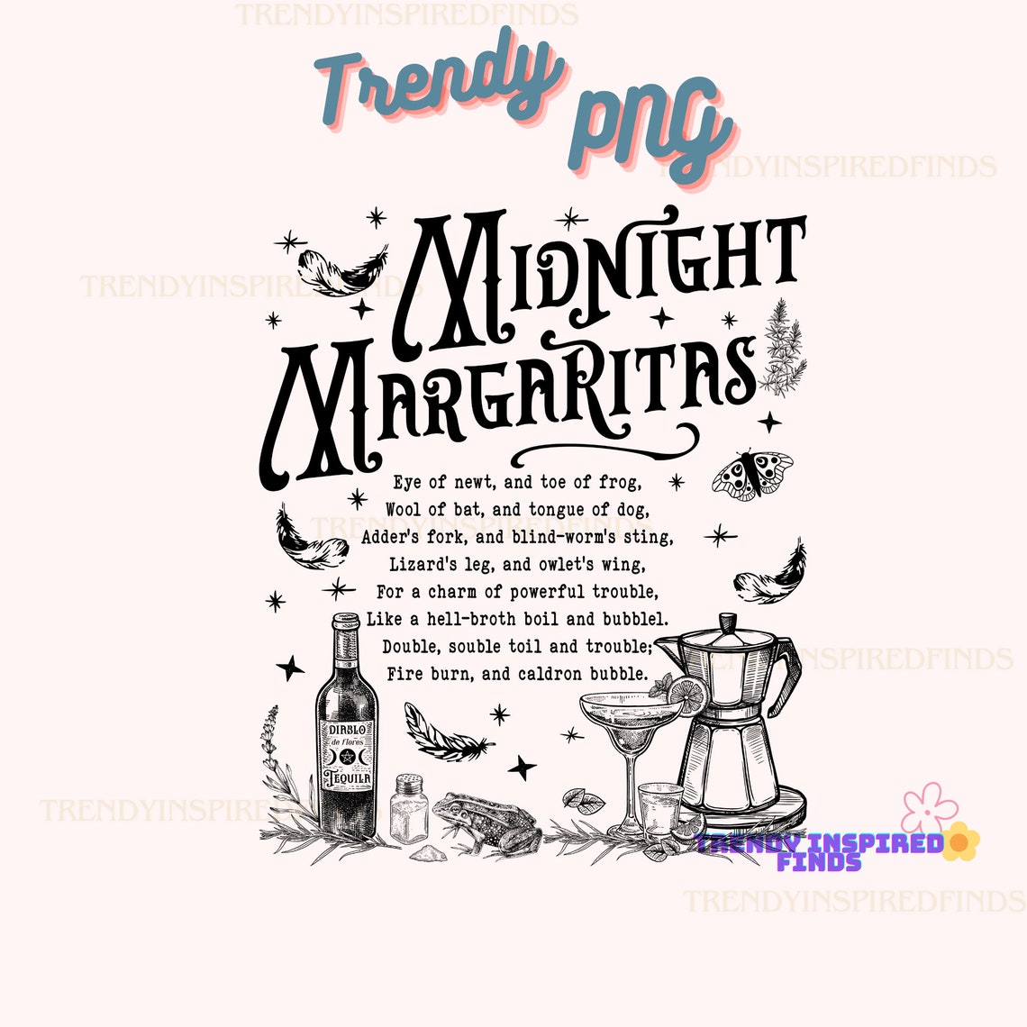 Midnight Margaritas Png, Tequila Png, Witchy Png, Practical Magic Png ...