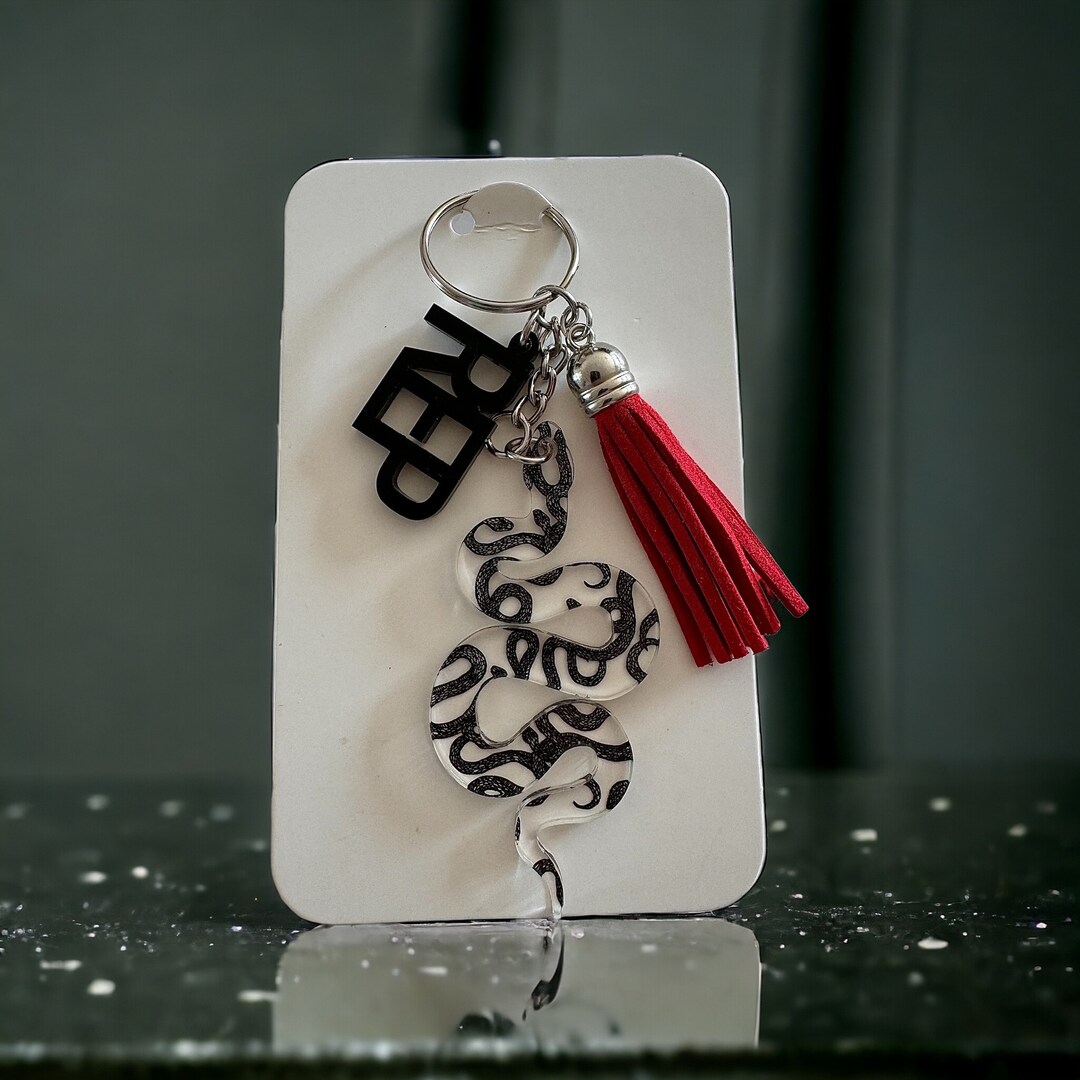 REPUTATION Snake Keychain With Charm - Etsy