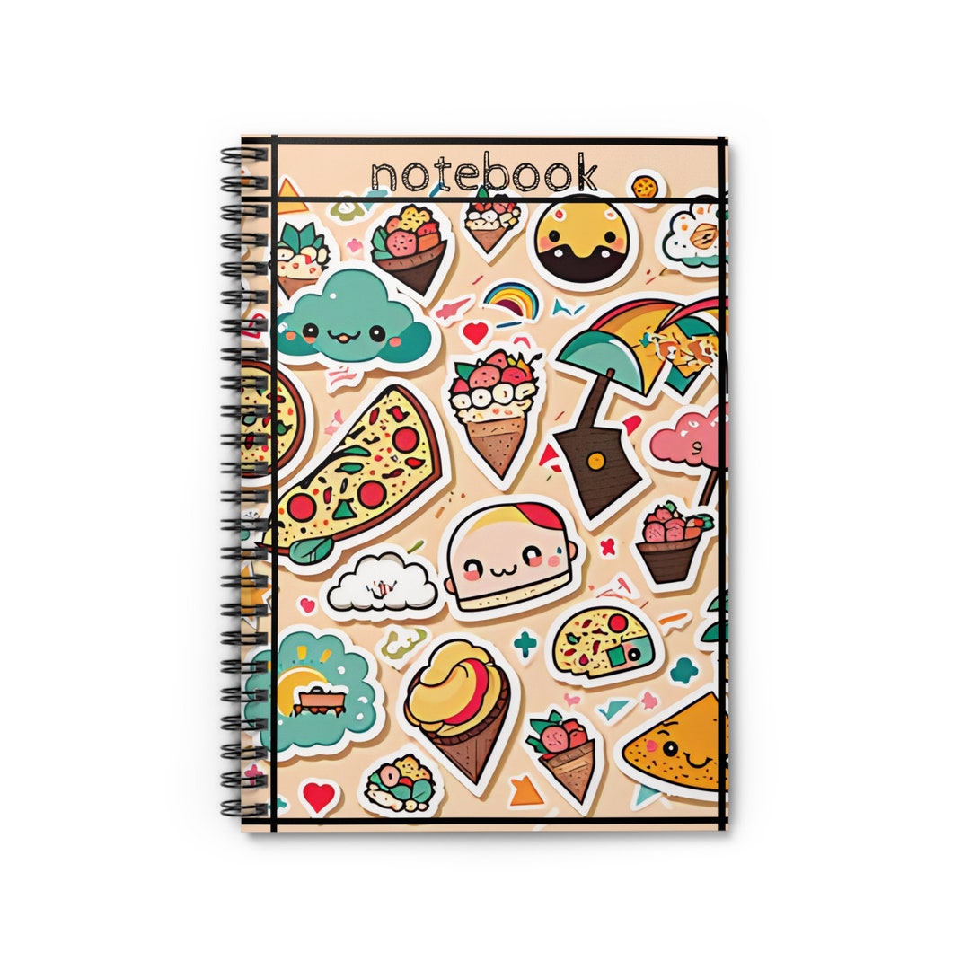 Retro Sticker Notebook Kawaii Design Notepad for Kids Cute Notebook for ...