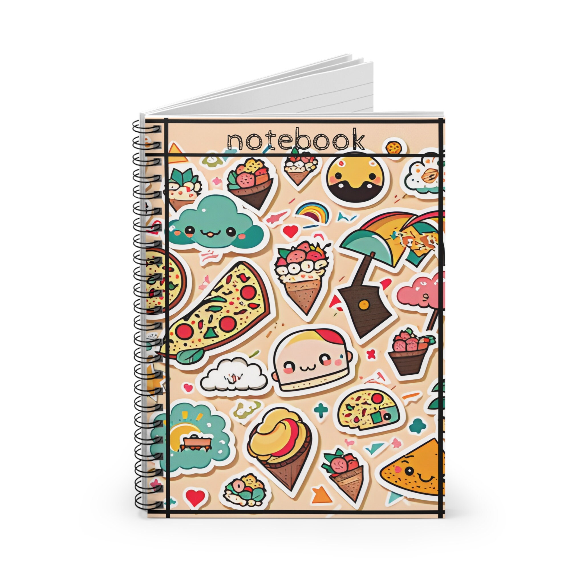 Retro Sticker Notebook Kawaii Design Notepad for Kids Cute Notebook for ...