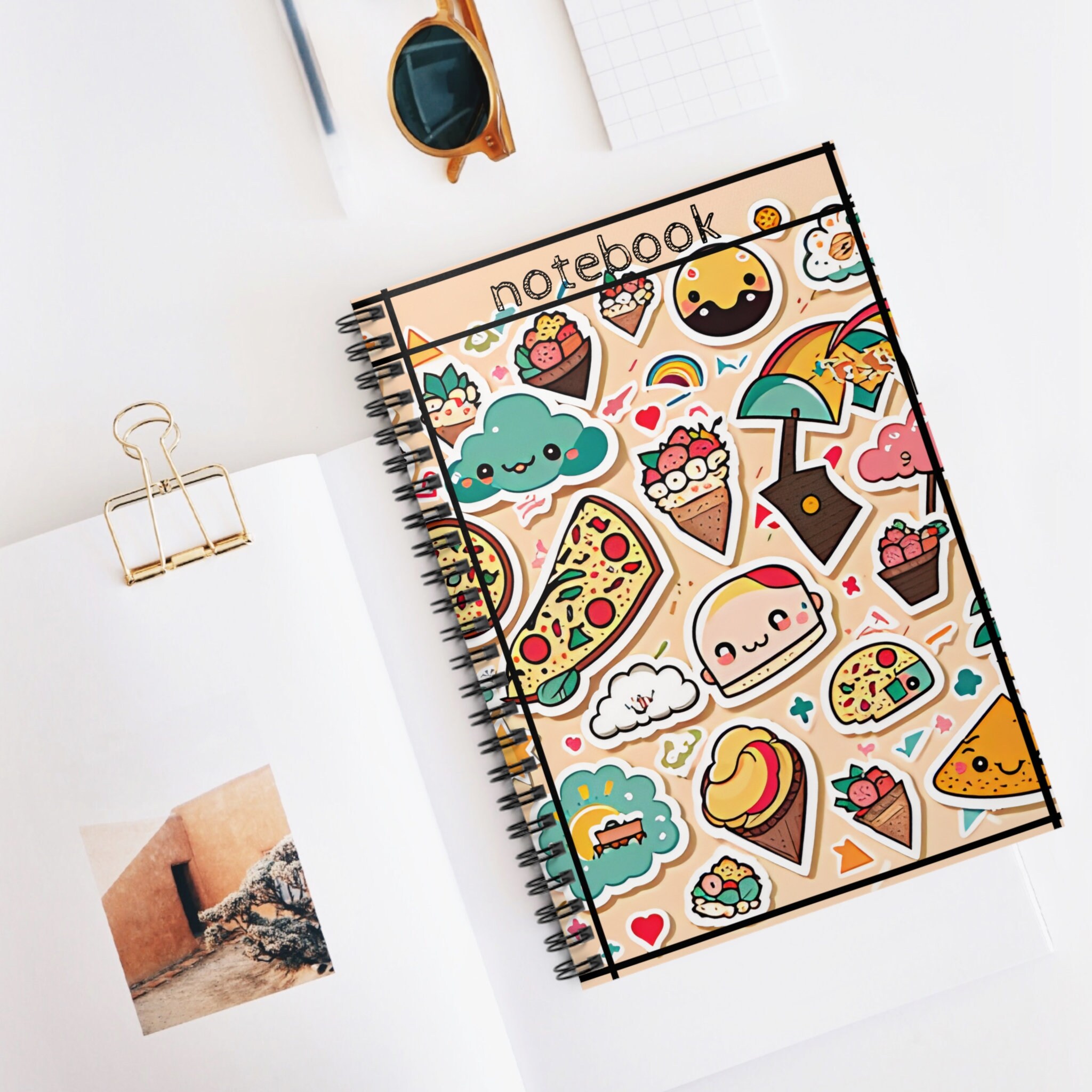 Retro Sticker Notebook Kawaii Design Notepad for Kids Cute Notebook for ...