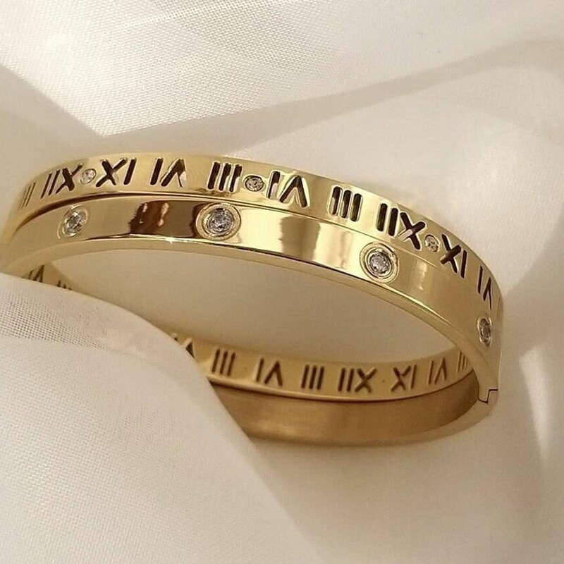 Roman Numeral Bangle - Etsy