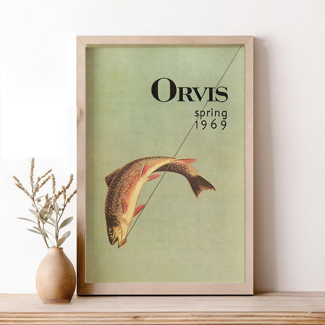 Orvis Spring 1969 Trout Fly Fishing Poster, Vintage Retro Poster, Wall ...