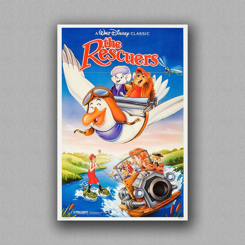 Rescuers Poster, Classic Movie Poster, Wall Art, Home Decor, Canvas ...