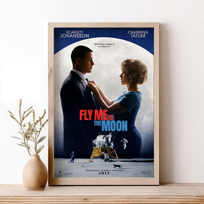 Fly Me to the Moon 2024 Poster, Classic Movie Poster, Wall Art, Home ...