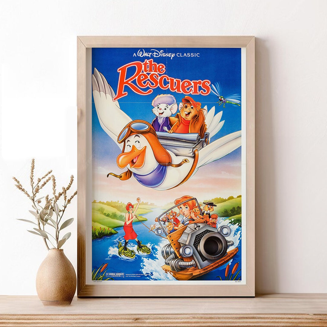 Rescuers Poster, Classic Movie Poster, Wall Art, Home Decor, Canvas ...