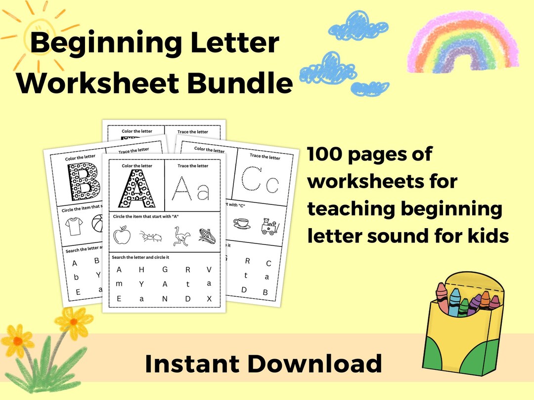 Printable Beginning Sounds Worksheets, Printable Worksheets for Kids ...