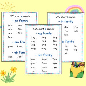 Learn to Read CVC Phonics Printable Book, Kindergarten Reading Fluency ...