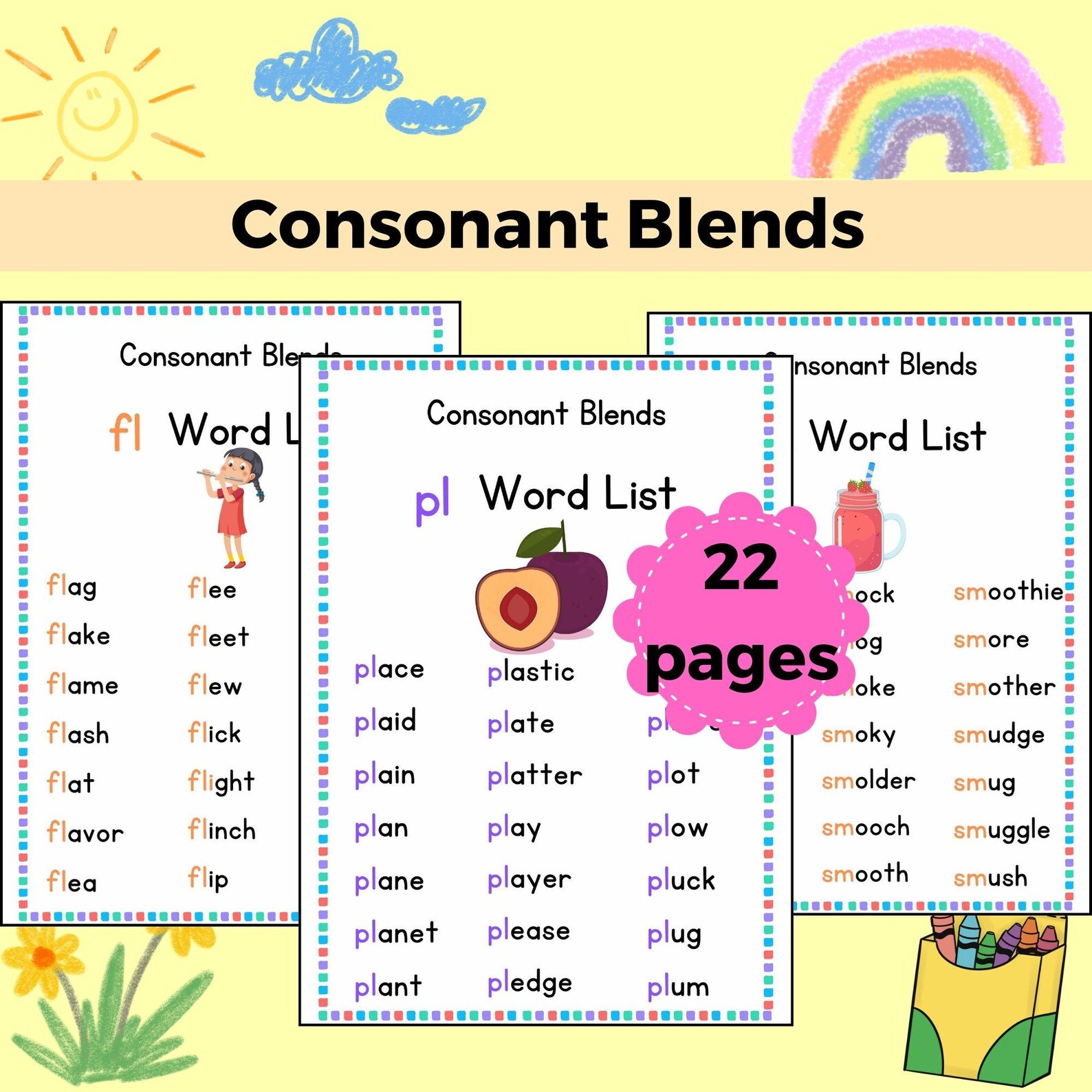Homeschool Phonics and Reading Fluency Printable, Montessori Consonant ...