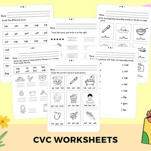 Printable CVC Worksheets | Phonics, Reading & Spelling | CVC Word ...