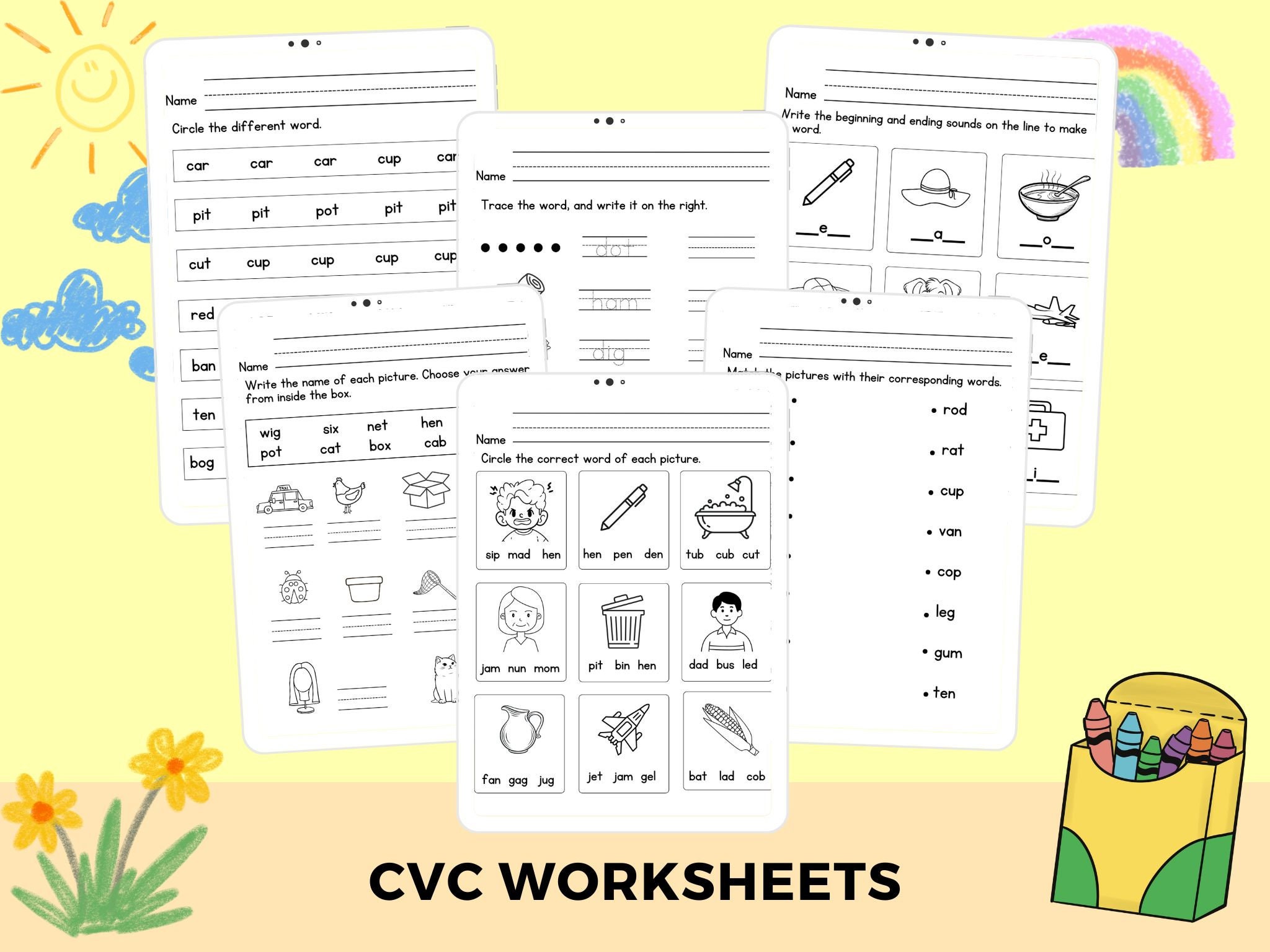 Printable CVC Worksheets | Phonics, Reading & Spelling | CVC Word ...