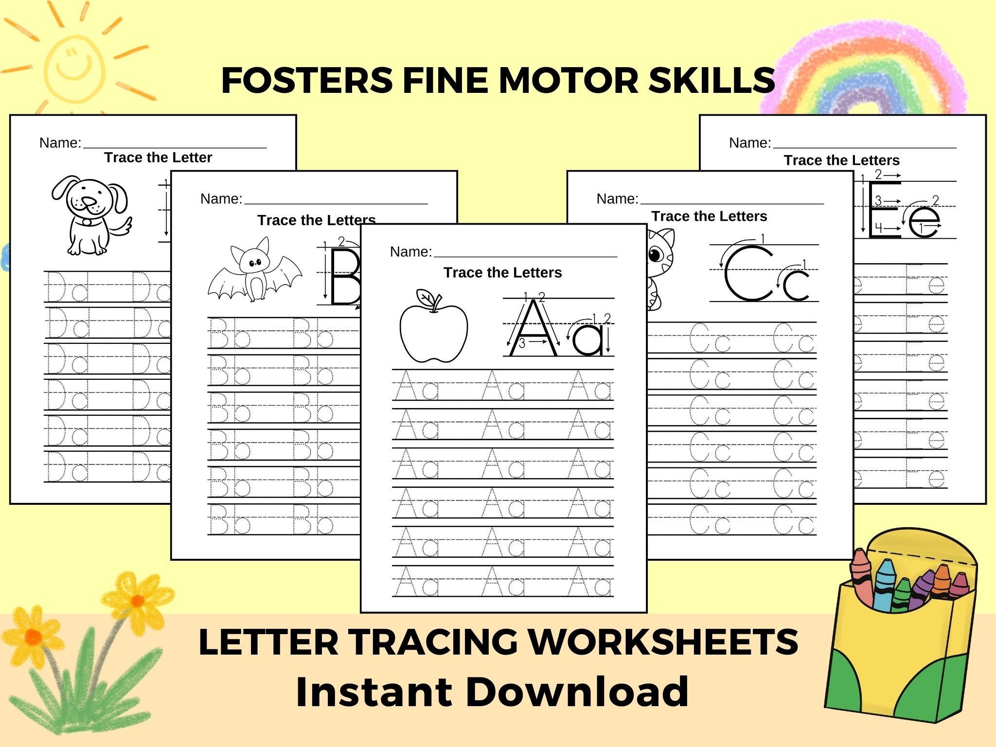 Printable Letter Tracing Worksheets, Letter Tracing, Handwriting, ABC ...