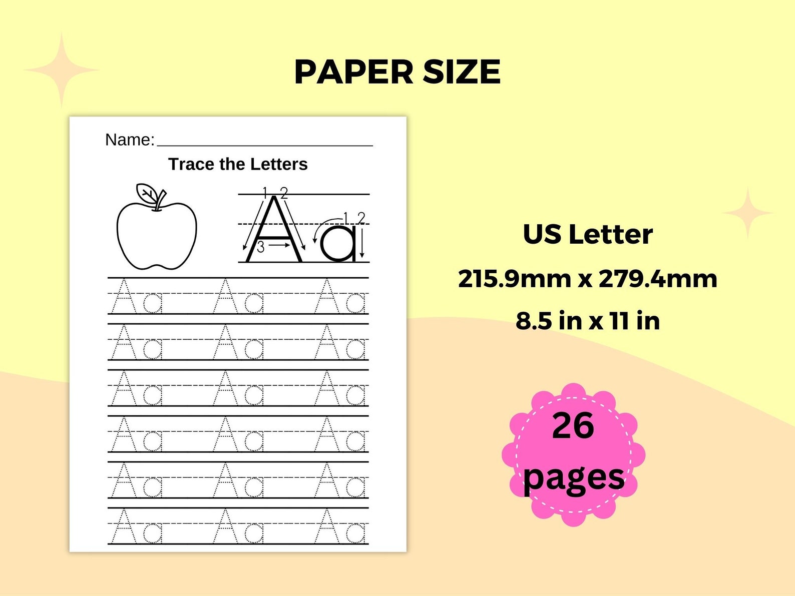 Alphabet Tracing Worksheets Upper and Lower Case Letters, Fine Motor ...