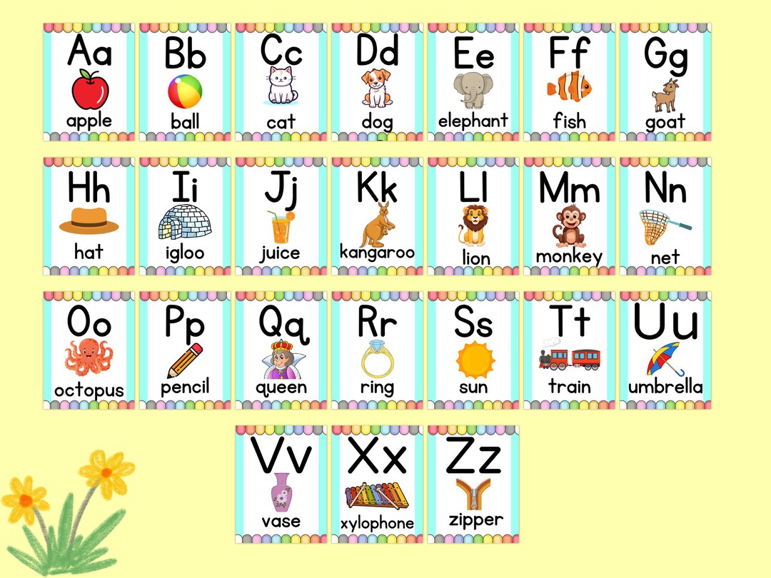 Printable Alphabet Posters and Cards, Classroom Décor and Phonics ...